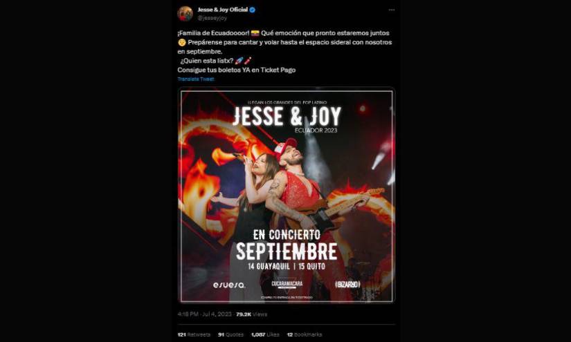 ¡Confirmado!: Jesse y Joy ofrecerán dos conciertos en Ecuador, estos ...